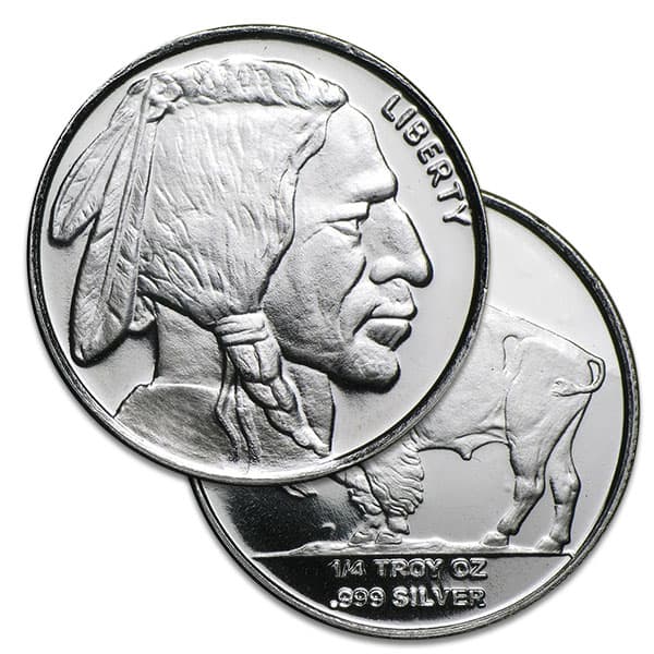 1/4 Oz Silver Round - Random Design, .999 Pure