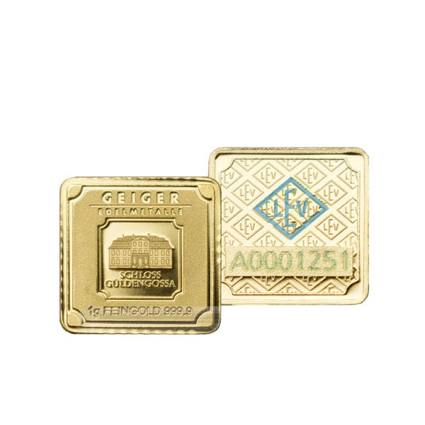 Good Luck Assay Geiger GOLD Bar - 1 Gram .9999 Pure