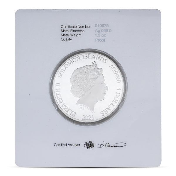 PAMP Solomon Islands Liberty - 1-1/2 Troy Oz .999 Pure Silver Coin