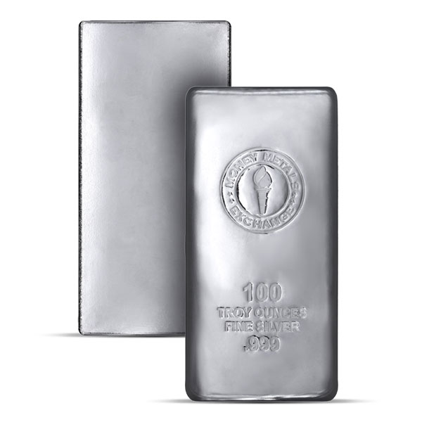 100 oz Exclusive Money Metals Silver bar Cast, Stamped
