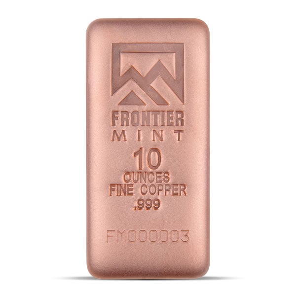 Frontier Mint COPPER Bar - 10 AVDP OZ, .999 Pure