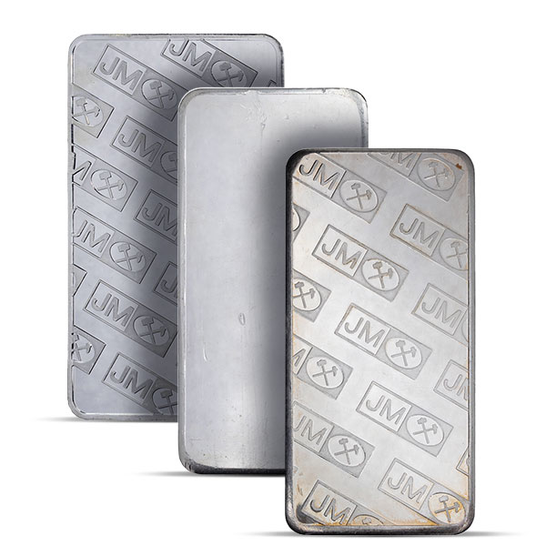 Vintage Design Johnson Matthey Silver Bar - 10 Troy Ounces, .999 Pure ...