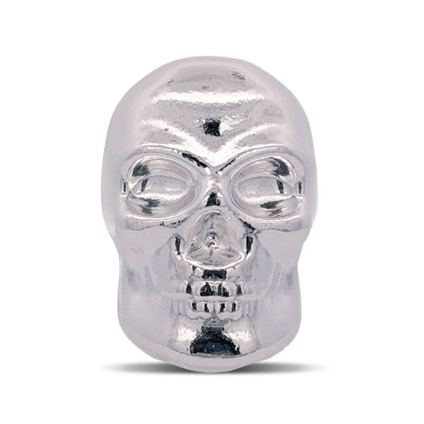 10 Ounce Silver Cast Skull Bar - .999 Pure