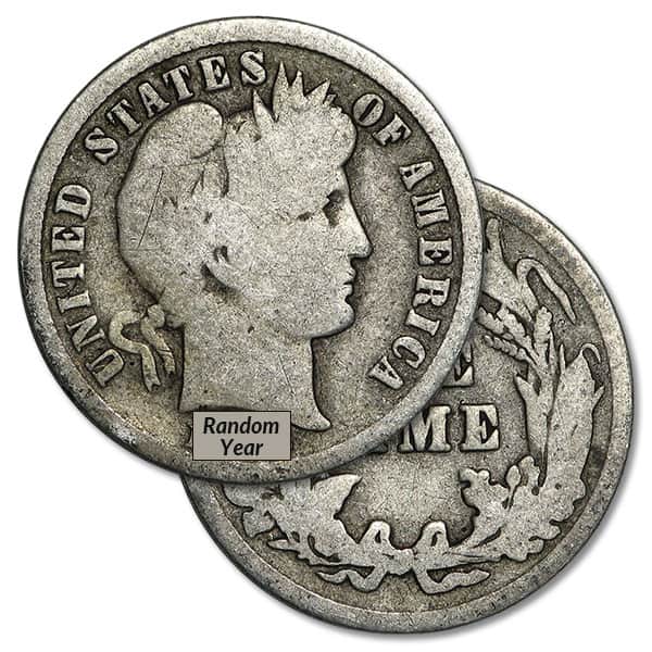 Barber Silver Dimes 4-Coin Set (All 4 Mint Marks P/S/O/D) - Good to ...