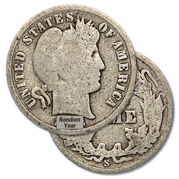 Barber Silver Dimes 4-Coin Set (All 4 Mint Marks P/S/O/D) - Good to ...