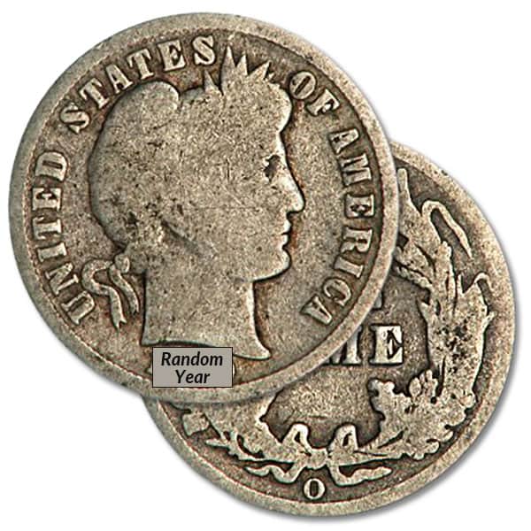 Barber Silver Dimes 4-Coin Set (All 4 Mint Marks P/S/O/D) - Good to ...