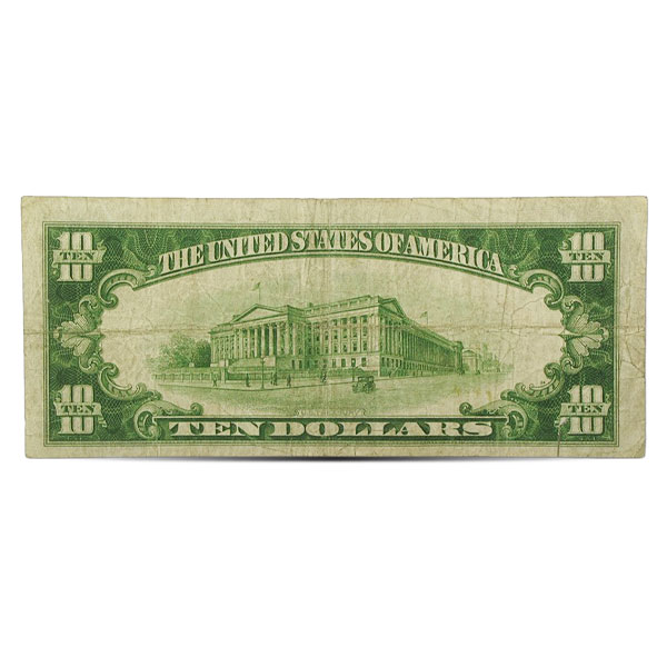 $10 U.S. Gold Certificate Note (Very Good to Fine), 1928