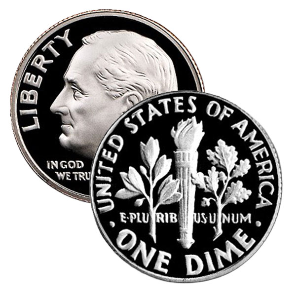 1968-2025 Gem Proof Roosevelt Dimes 10-Coin Set, No Duplicate Dates