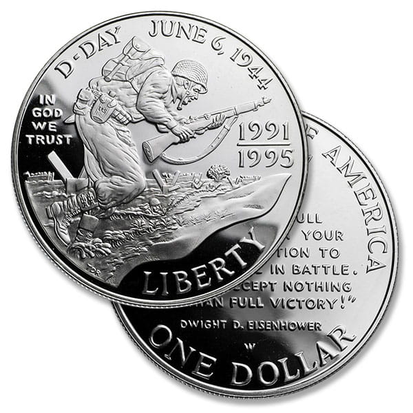 1993-W World War II $1 Silver Commemorative Proof Coin (in capsule only)