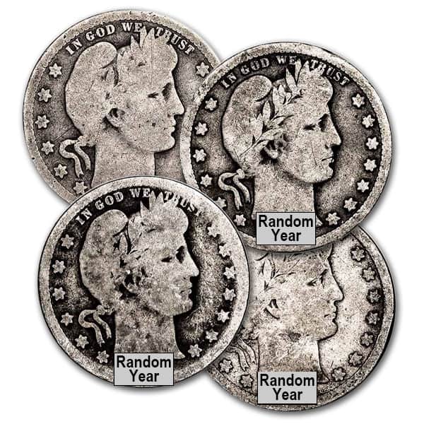 $1 Face Value - Barber Quarters (Avg Circ, Full Dates)