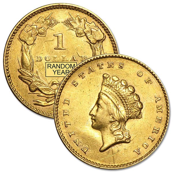 $1 U.S. Gold Coin, Minted Between 1849 - 1889