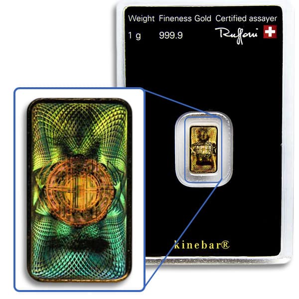 Gold Bar - Argor-Heraeus KineBar 1 Gram, .9999 Pure