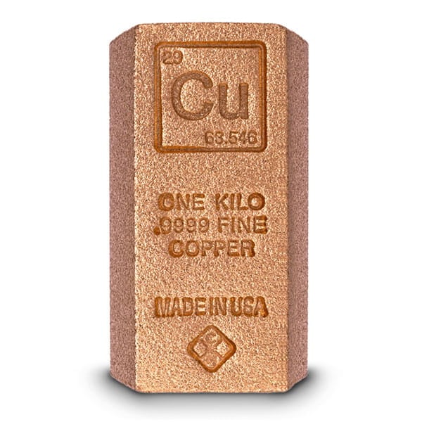Trapezoid Copper Bar - 1 Kilo, .9999 Pure