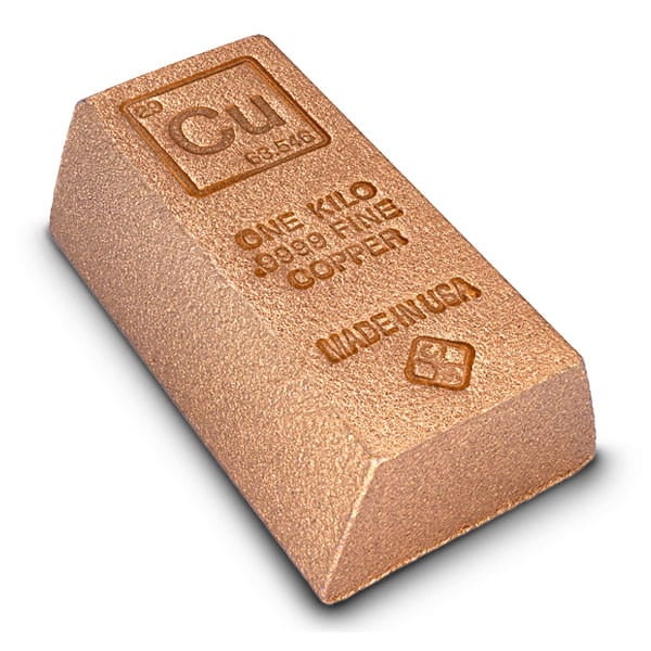 Trapezoid Copper Bar - 1 Kilo, .9999 Pure