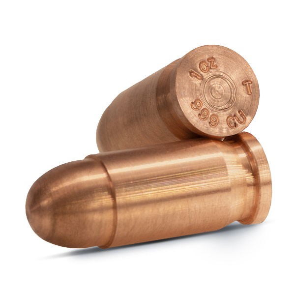 Copper Bullet - 1 AVDP Oz .999 Fine Copper (.45 Caliber)