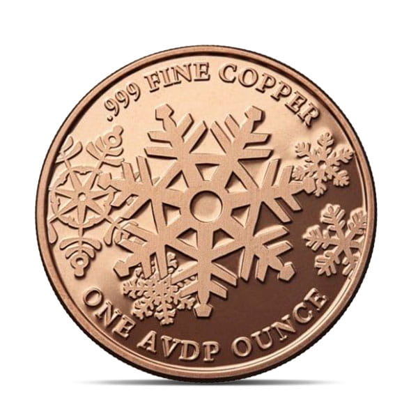 Copper Christmas Santa Round - 1 AVDP Oz, .999 Pure