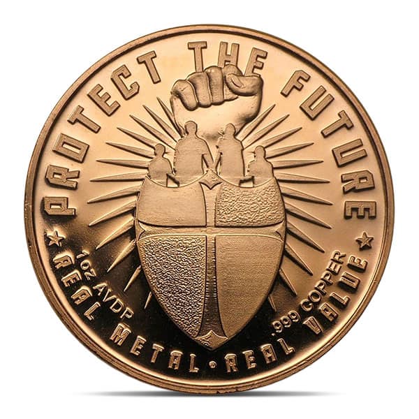 Copper Guns and Gold Round - 1 AVDP Oz, .999 Pure