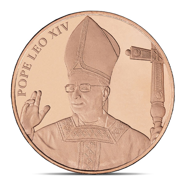 Copper Pope Leo XIV Round - 1 AVDP Oz, .999 Pure Copper