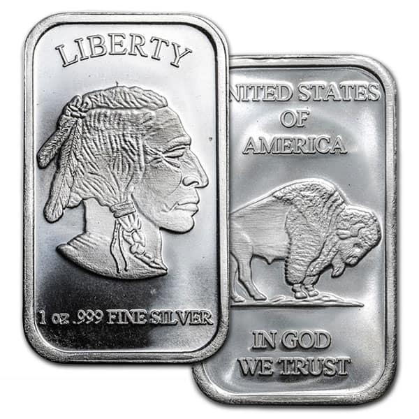 1 Oz Silvertowne Buffalo Silver Bars for Sale - Money Metals