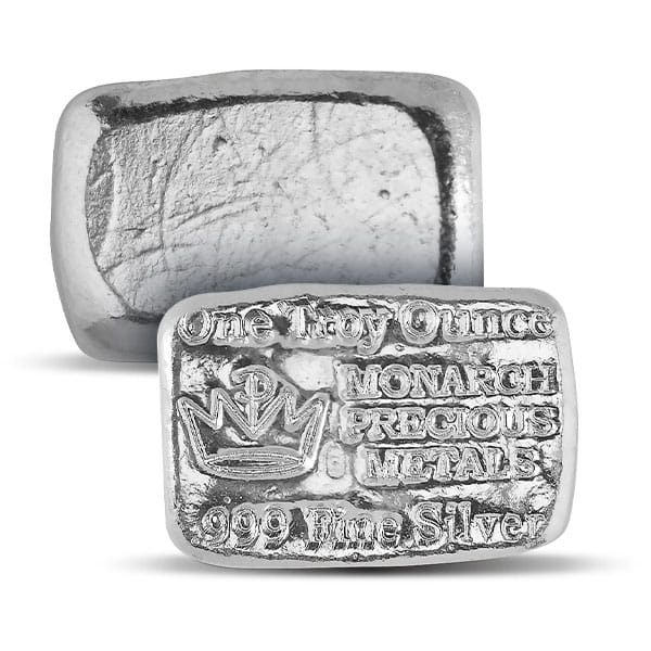 Monarch Hand Poured 1 Ounce Silver Bar - .999 Pure
