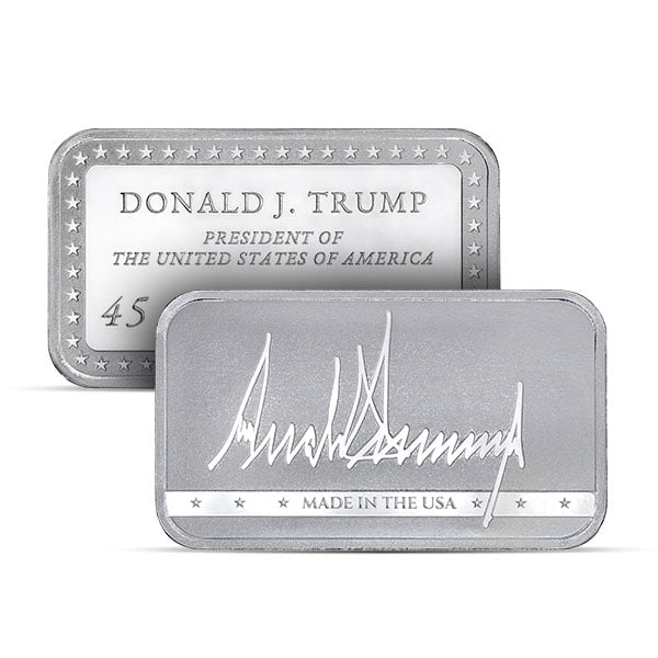 Trump Signature Presidential Silver Bar - 1 Troy Ounce, .999 Pure Silver