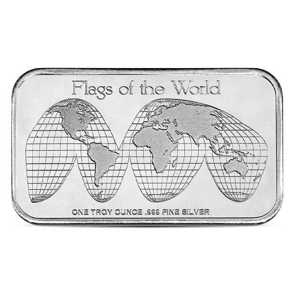 United States of America National Flag Silver Bar (Colorized) - 1 Troy ...