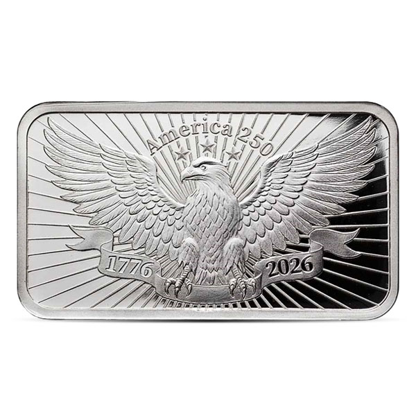 PAMP Suisse USA 250th Anniversary Silver Bar, 1 Troy Ounce, .999 Pure
