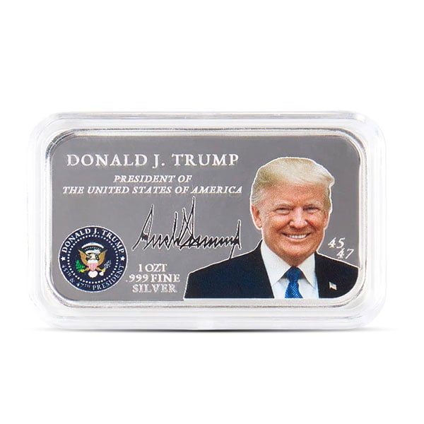 Trump Presidential Silver Bar (Colorized) - 1 Troy Ounce, .999 Pure Silver