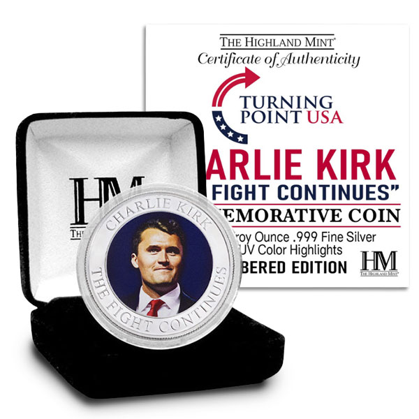 Charlie Kirk (Colorized) Memorial Coin with Certificate - 1 Troy Ounce ...