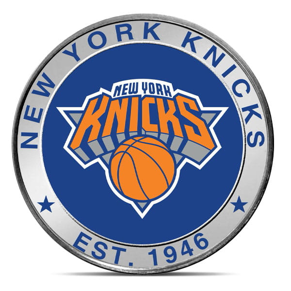 Knicks 1 Oz Colorized NBA Silver Round in Capsule w/ Box - .999 Pure