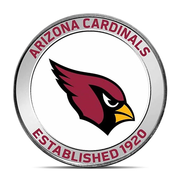 Cardinals 1 Oz Colorized NFL Silver Round in Capsule w/ Box - .999 Pure