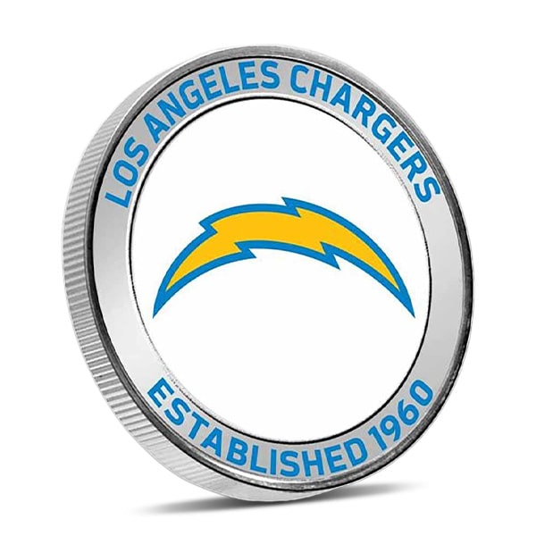 Chargers 1 Oz Colorized NFL Silver Round in Capsule w/ Box - .999 Pure