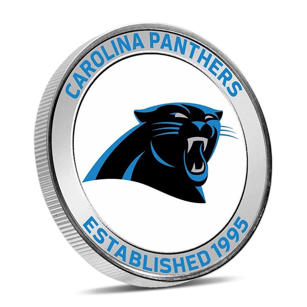Panthers 1 Oz Colorized NFL Silver Round in Capsule w/ Box - .999 Pure