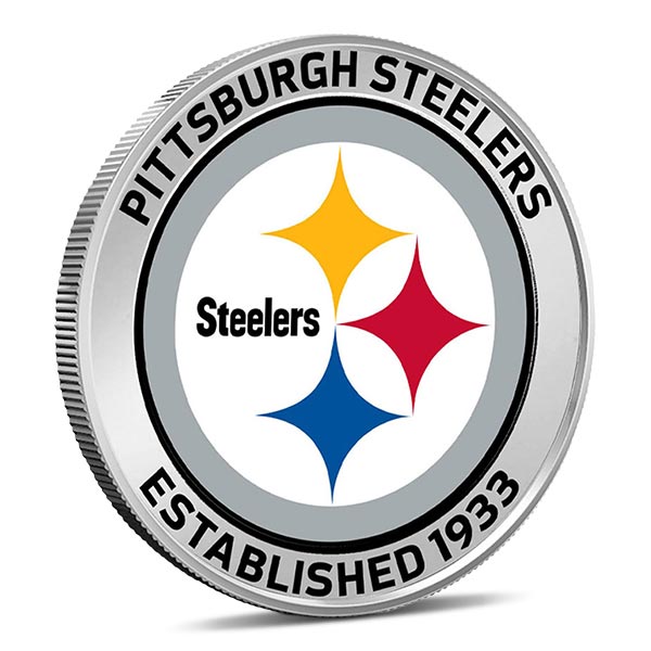 Steelers 1 Oz Colorized NFL Silver Round in Capsule w/ Box - .999 Pure