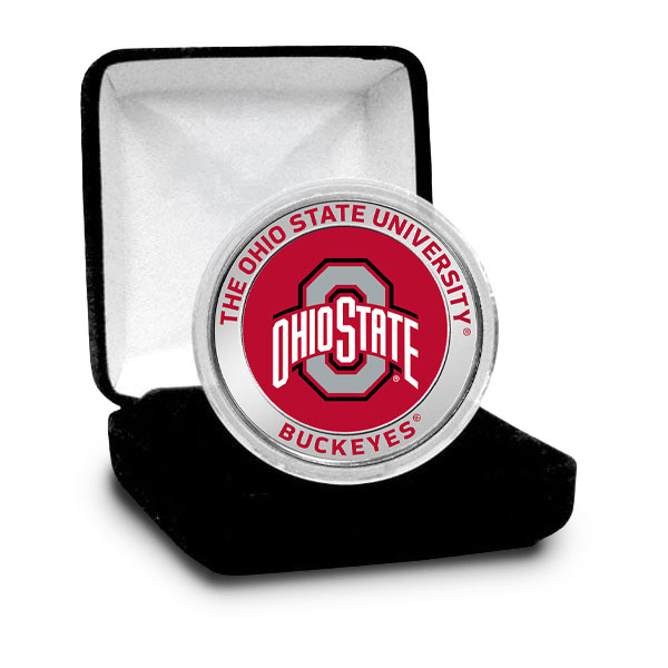 Ohio Buckeyes 1 Oz Colorized Silver Round in Capsule w/ Box - .999 Pure