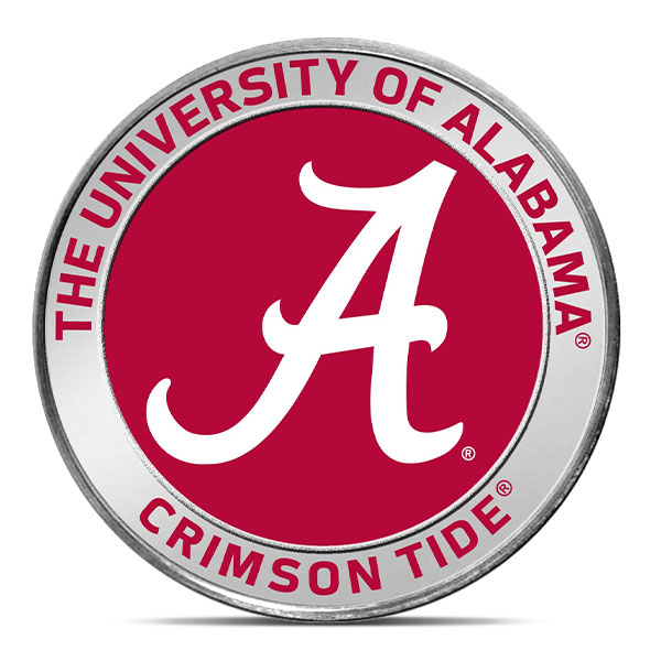 Alabama Crimson Tide 1 Oz Colorized Silver Round in Capsule w/ Box ...