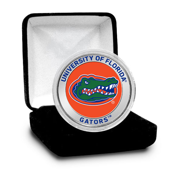 Florida Gators 1 Oz Colorized Silver Round in Capsule w/ Box - .999 Pure