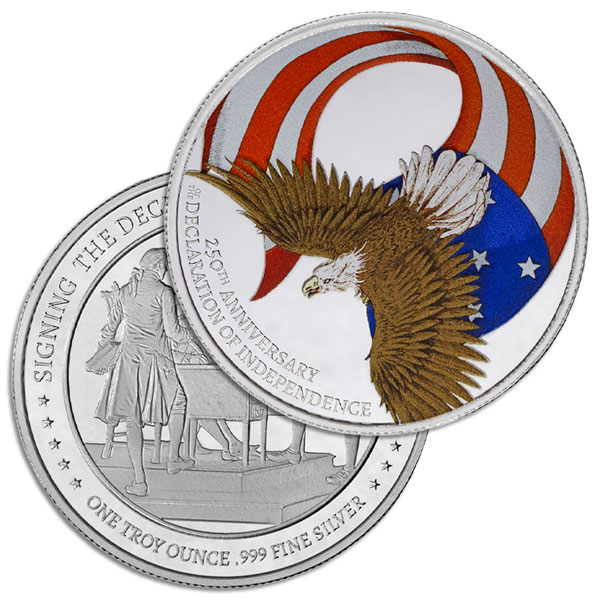 America 250th Anniversary 1 Ounce (Colorized) Silver Round, .999 Pure