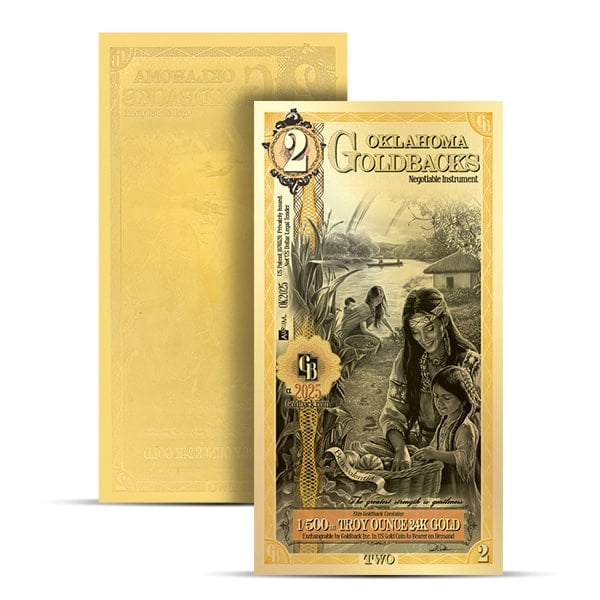 Oklahoma Goldback State Bundle - One .9999 Gold-Backed Bill of Each ...