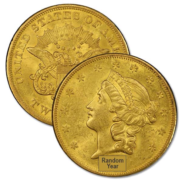 MS60 Graded $20 Liberty U.S. Gold Coin (PCGS / NGC) - Random Dates
