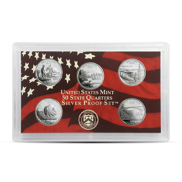 2005-S United States Mint Quarter Proof Silver Set
