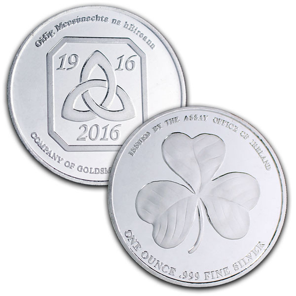 Irish Shamrock - 1 Troy Ounce .999 Silver