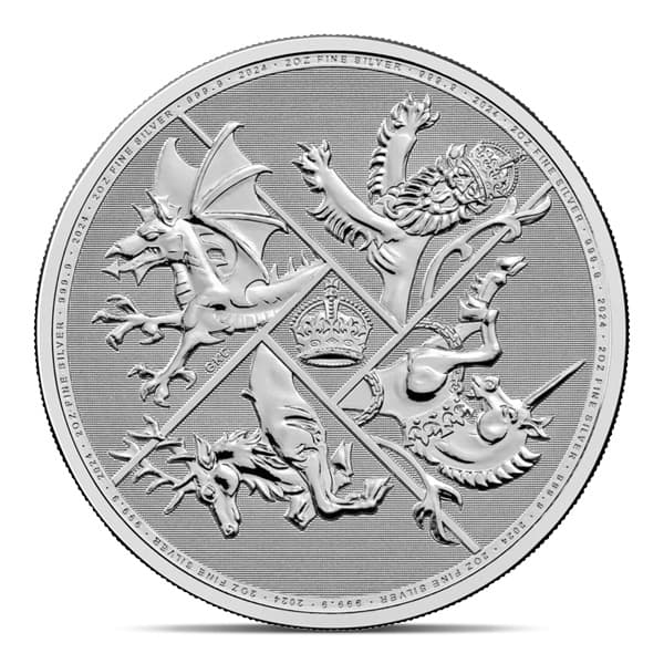 2024 Royal Mint Four Nations - 2 Troy Oz .9999 Pure Silver Coin