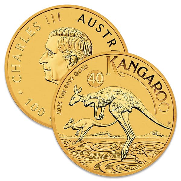 2026 Australian Kangaroo - 1 Troy Oz Gold .9999 Pure