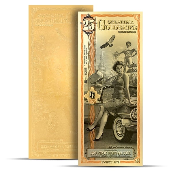 Oklahoma Goldback State Bundle - One .9999 Gold-Backed Bill of Each ...