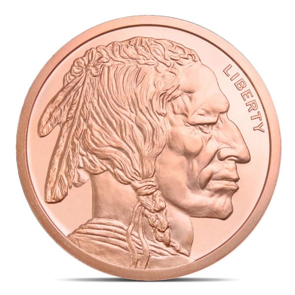Copper Buffalo Round - 2 AVDP Oz, .999 Pure Copper