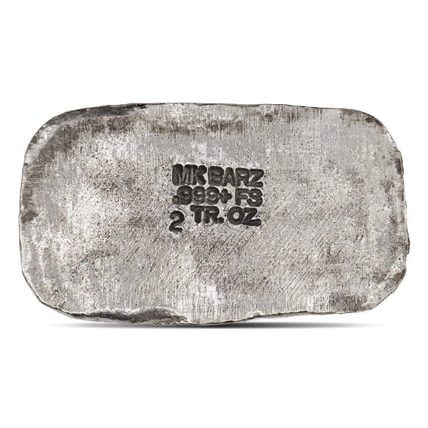 MK BarZ Revolution's Spirit Hand Poured Silver Bar, 2 Troy Oz, .999 Pure