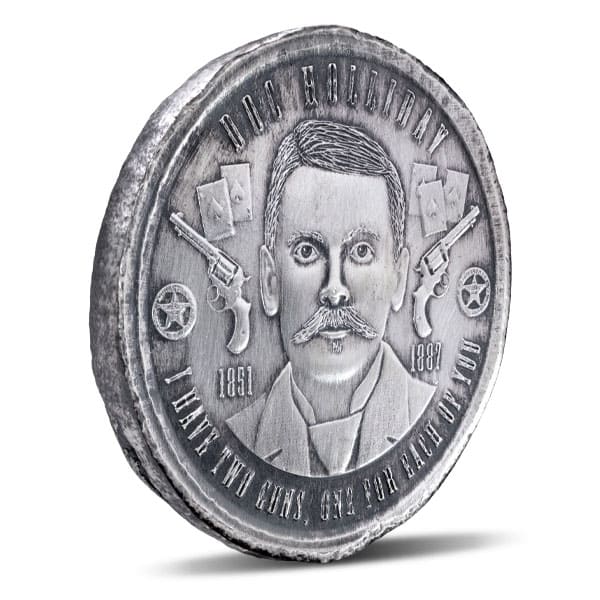 Doc Holliday Silver Round - 2 Troy Ounce, .999 Pure Silver