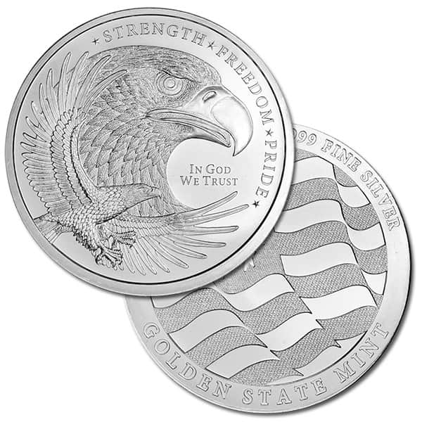 2 oz Silver Eagle Round, High-Purity Bullion, Classic Eagle – Money Metals