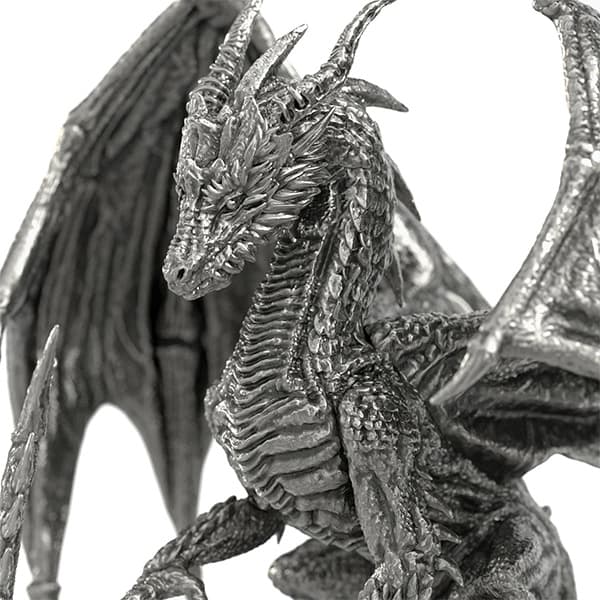 Draco Dragon (XL) - Sterling Silver Statue, 30 Troy Ozs, .925 Pure